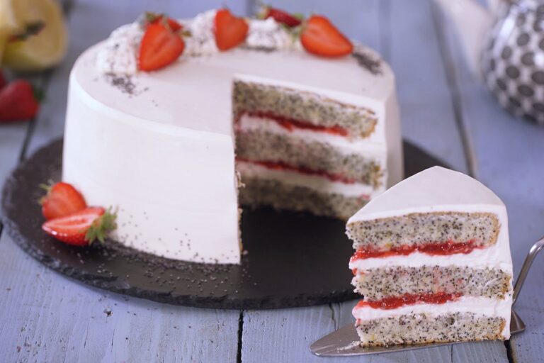 Best Strawberry Poppy Seed Layer Cake Recipe