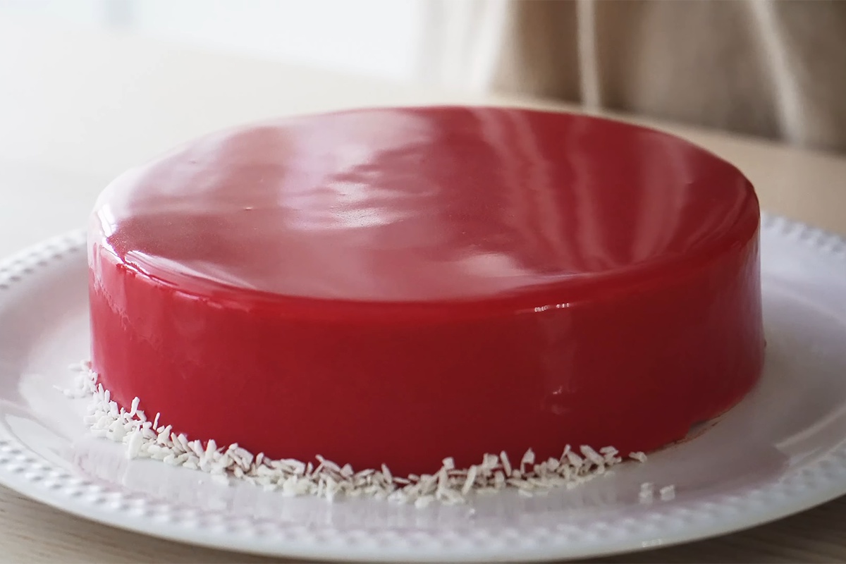 Red Berry Chocolate Mousse Cake with Mirror Glaze